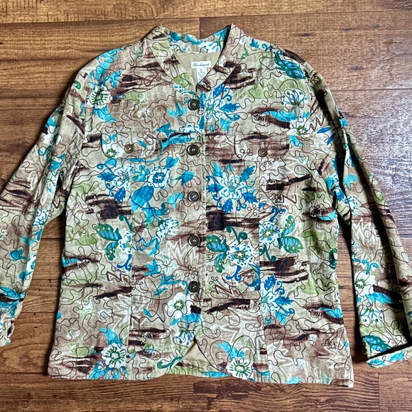 Bechamel | Jackets & Coats | Bechamel Xlarge Women Floral Brown Beige ...